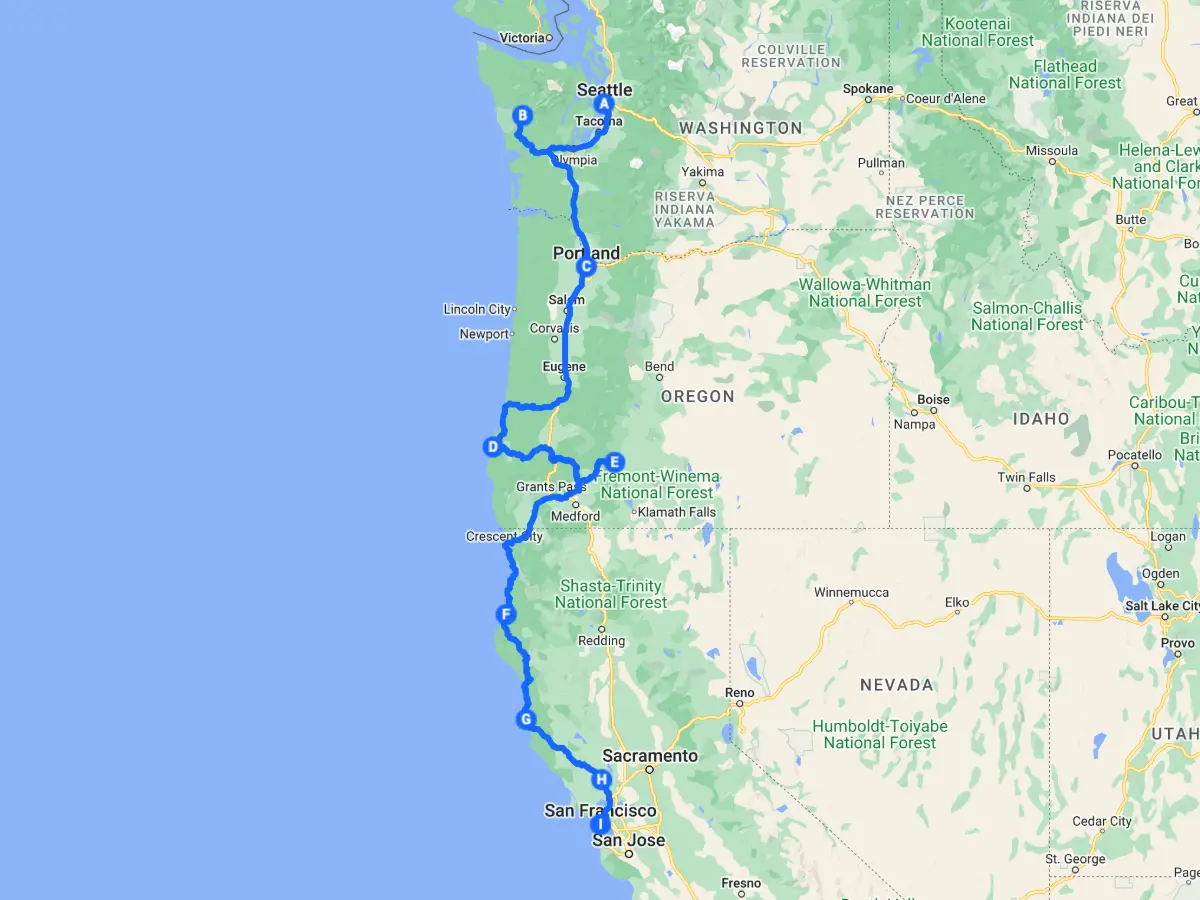 Washington, Oregon e California, il nord-ovest americano